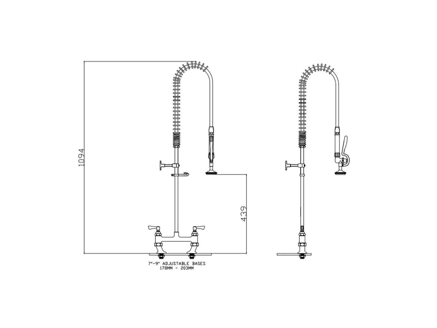 Burtons | Deck Mounted Pre-Rinse Spray Mixer